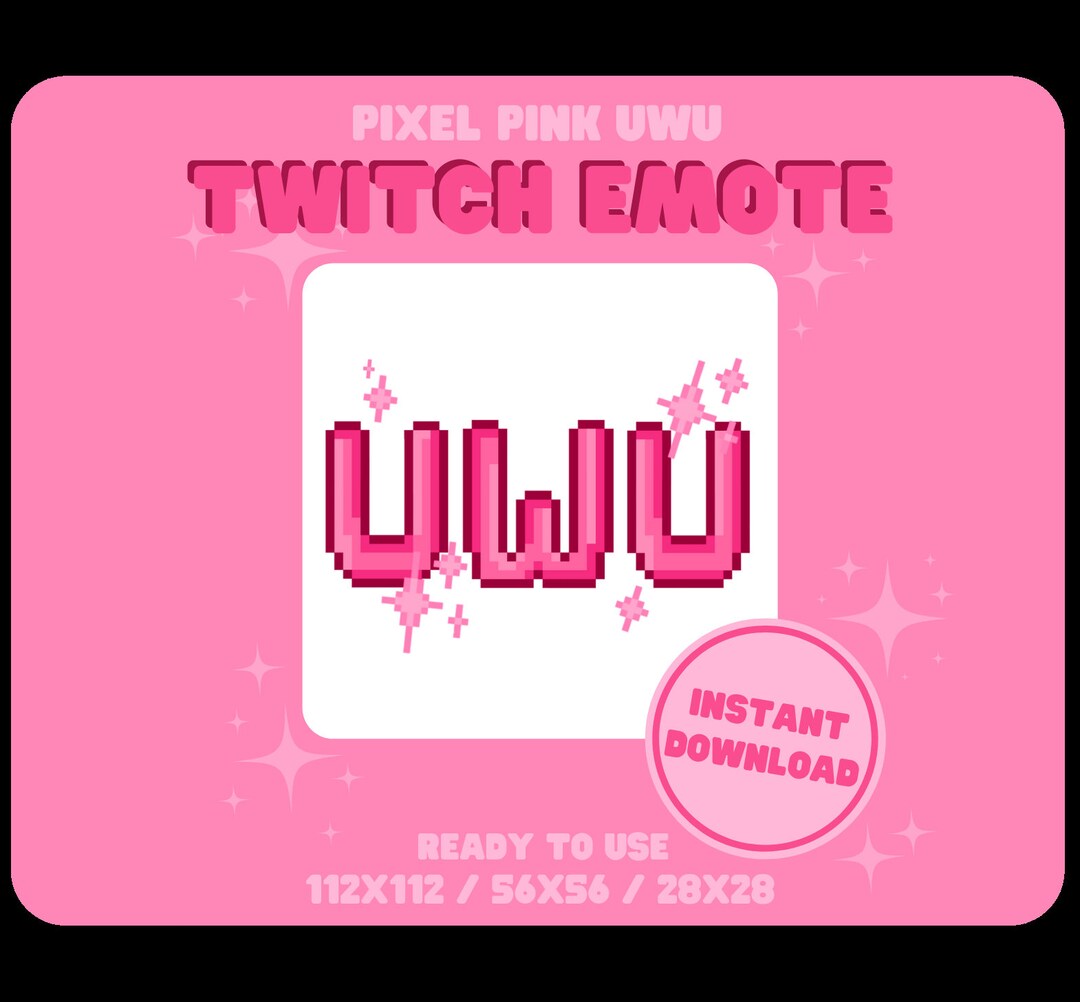 Pixel Pink Uwu Emote for Twitch and Discord! - Etsy