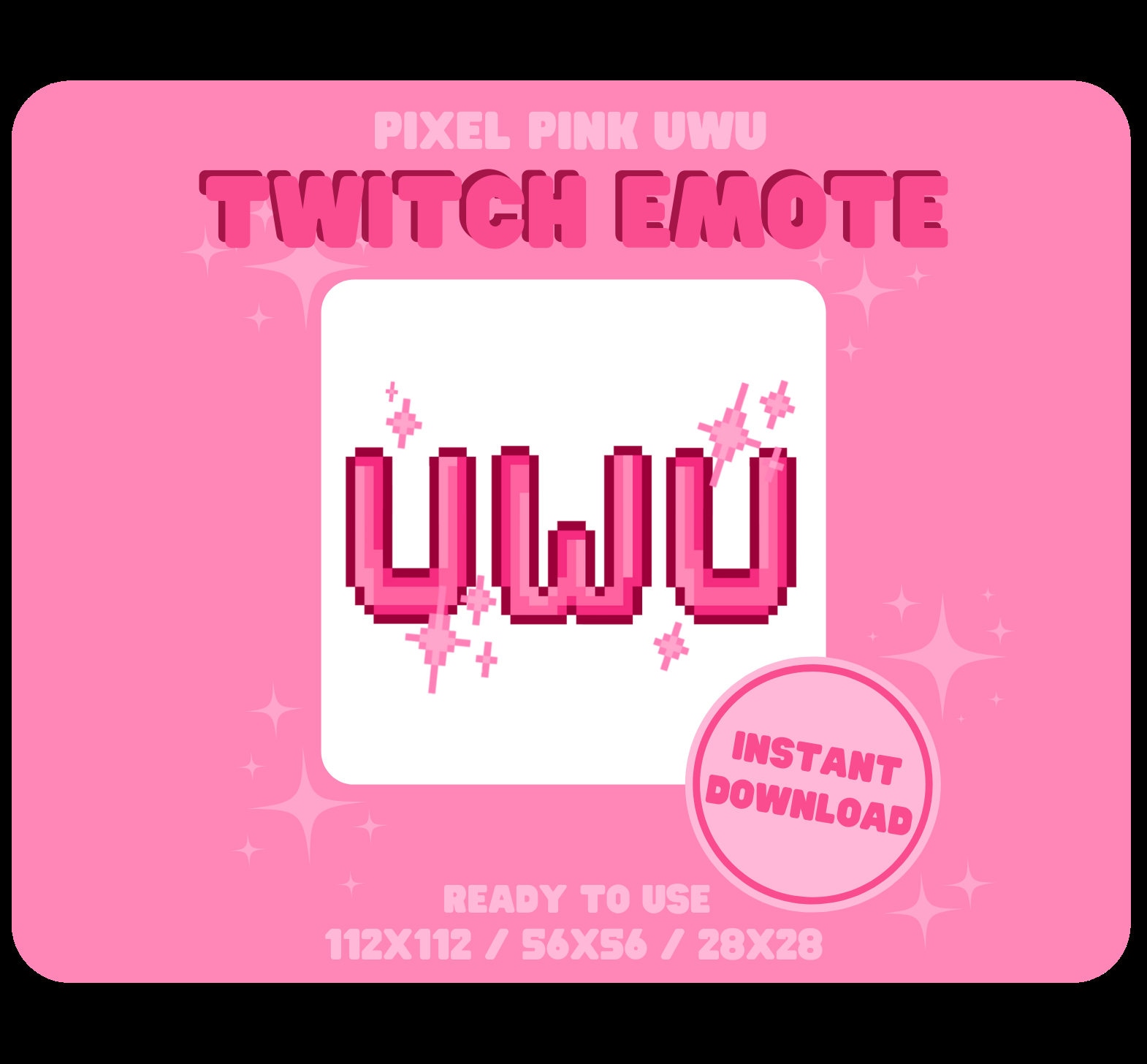 Pixel Pink Uwu Emote for Twitch and Discord! - Etsy