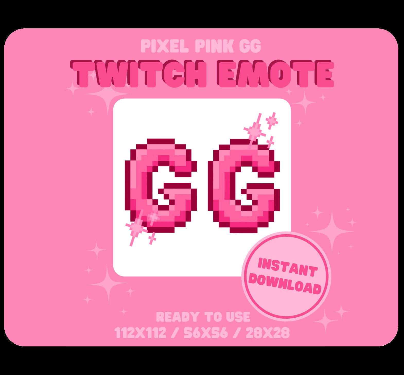 Pixel Pink GG Emote for Twitch and Discord! - Etsy