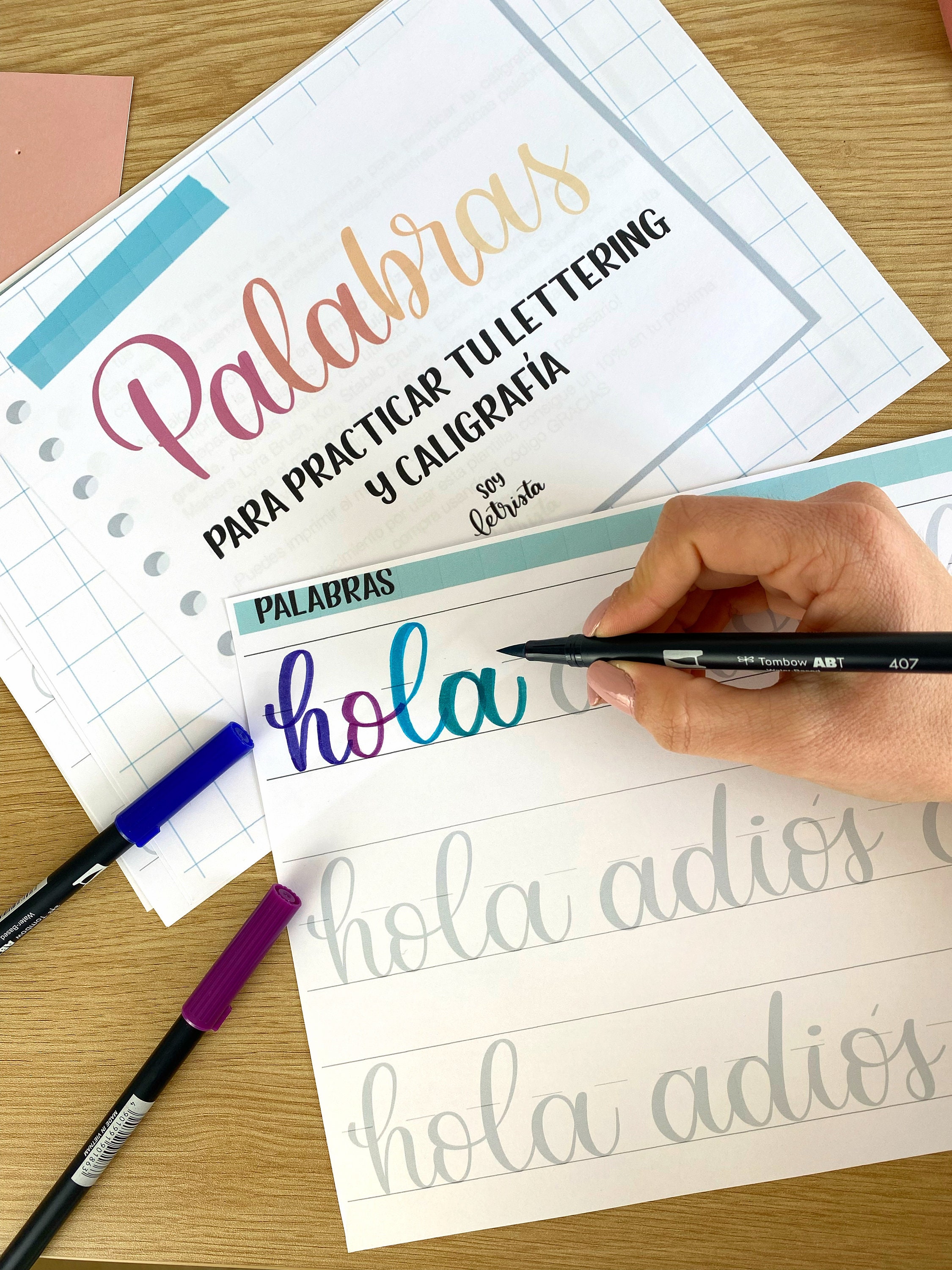 Palabras Para Practicar Lettering Y Caligrafía (brush Pens Grandes ...