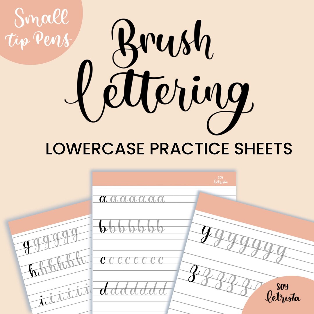 Modern Caligraphy Sheets LOWERCASE / Brush Lettering Practice ...