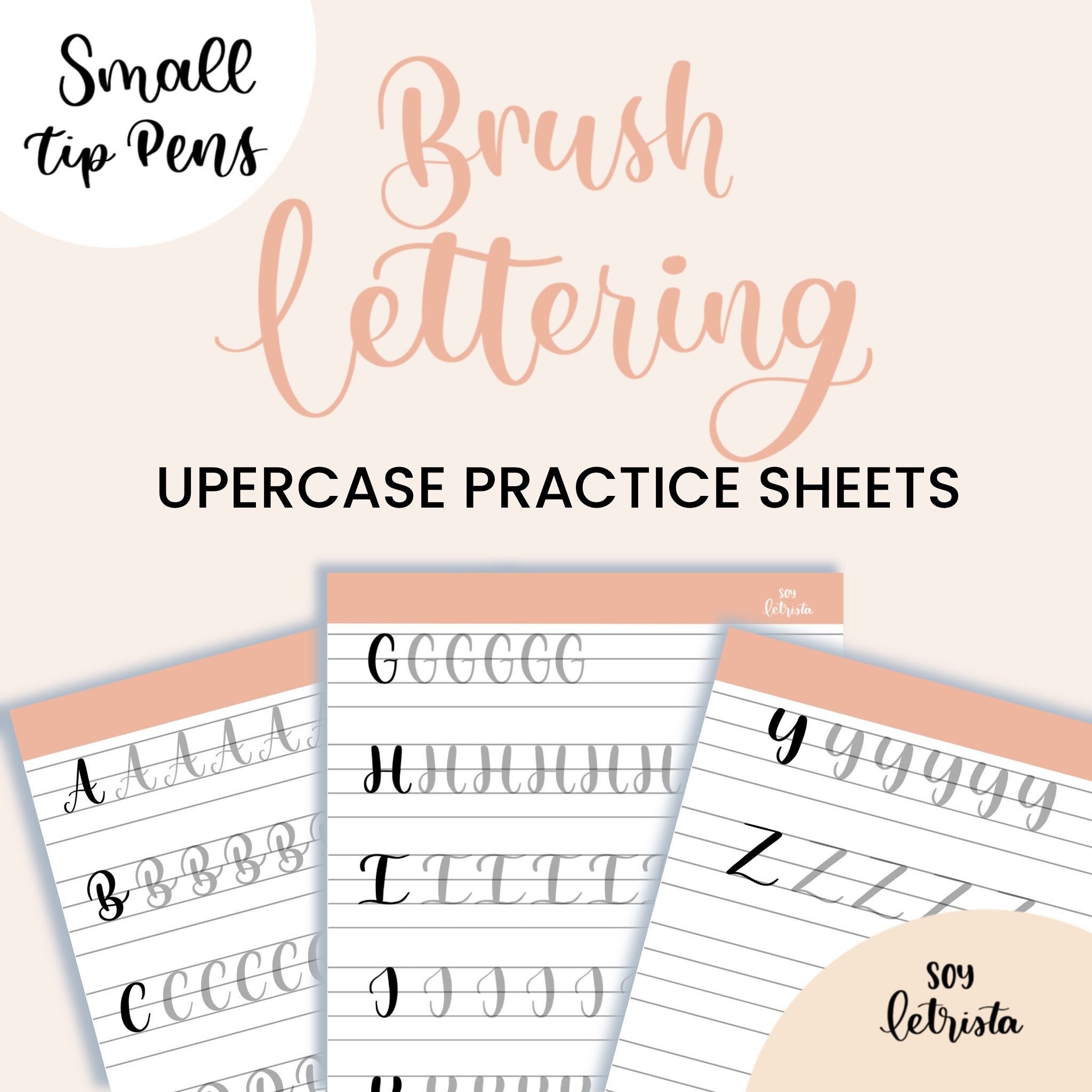 Modern Caligraphy Sheets / Brush Lettering Practice Worksheets ...