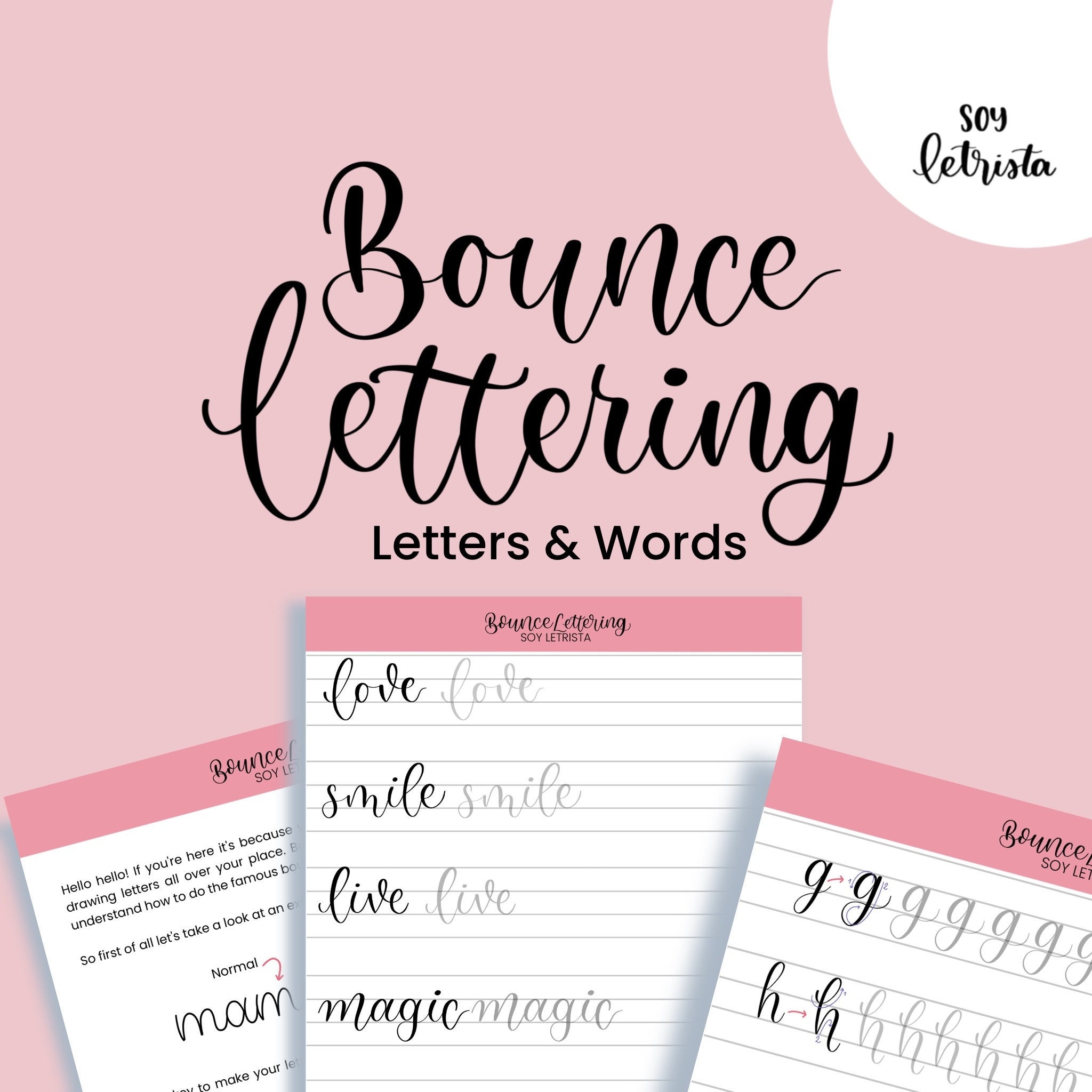 Bounce Lettering Worksheets / Plantillas De Bounce Lettering /bounce ...
