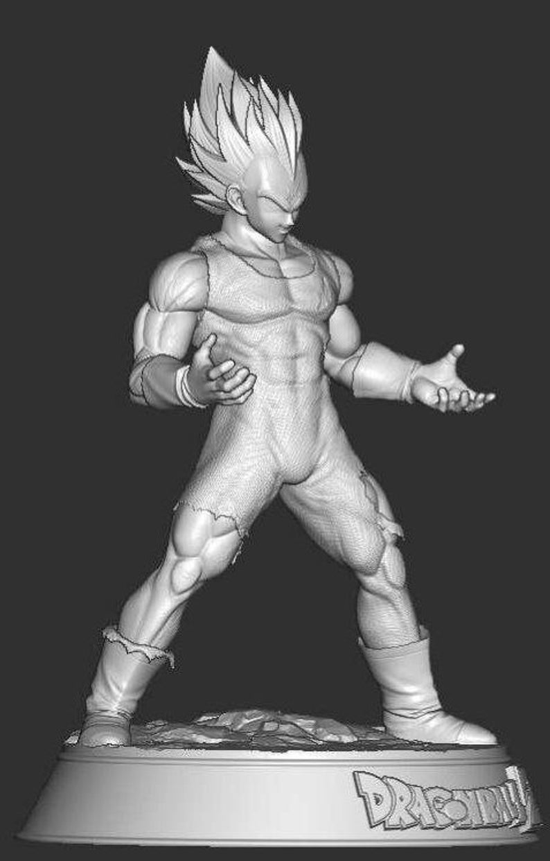 Majin Vegeta 3D Printed Figure / Unpainted Part Kit / Dragon Ball ...