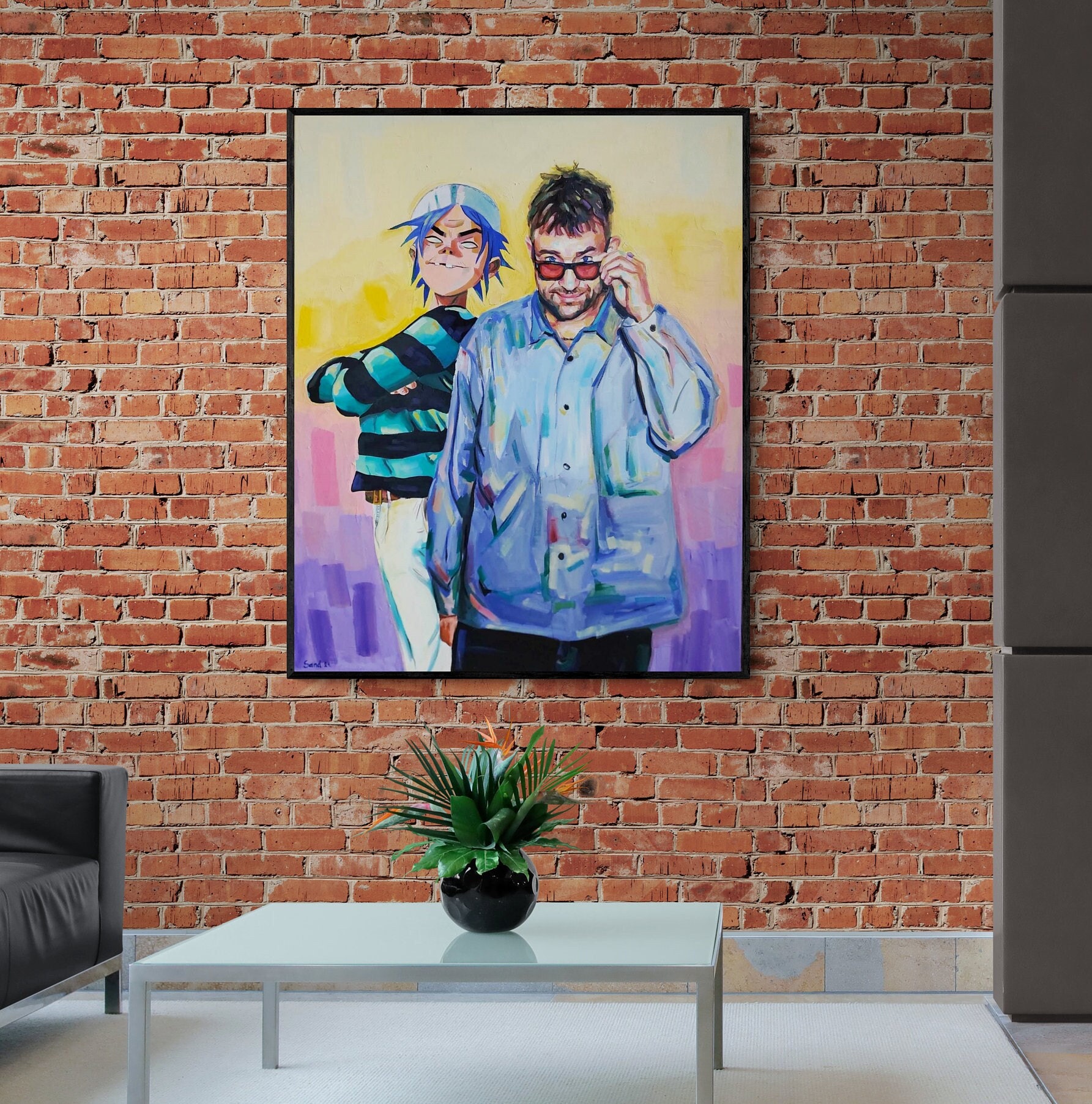 Original Gorillaz Art Oilpainting on Canvas, Fan Art Damon Albarn Blur ...