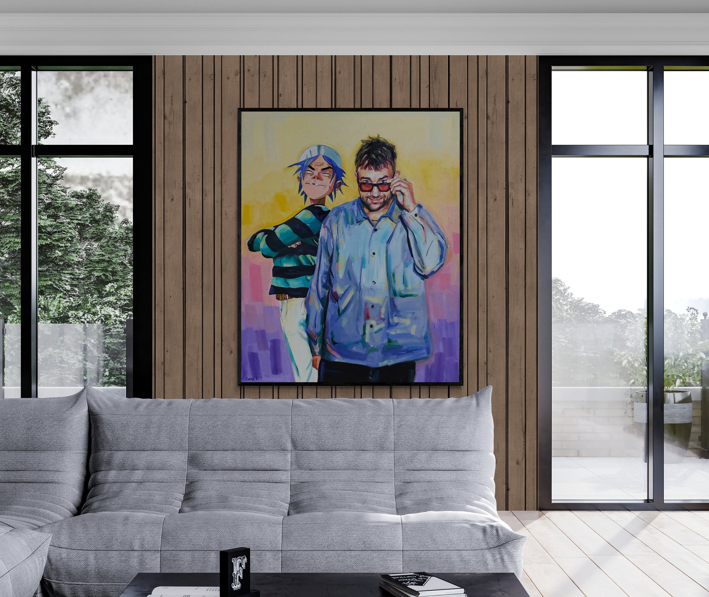 Original Gorillaz Art Oilpainting on Canvas, Fan Art Damon Albarn Blur ...
