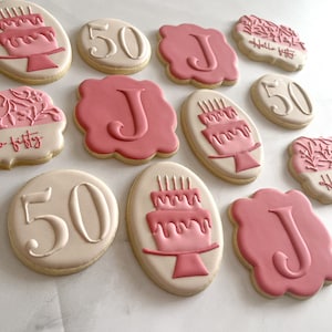 Birthday Cookies | 50th Birthday Party Cookies - Etsy