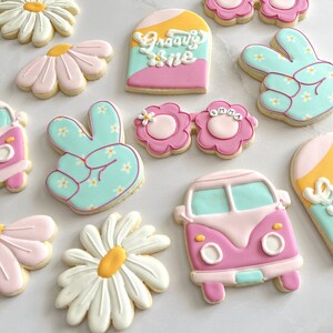 Groovy Birthday Cookies | Two Groovy | Groovy One | Five is a Vibe ...
