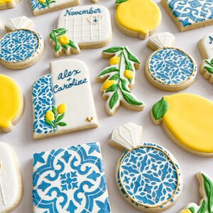 Lemon Themed Engagement Party Cookies | Individually Wrapped Positano ...