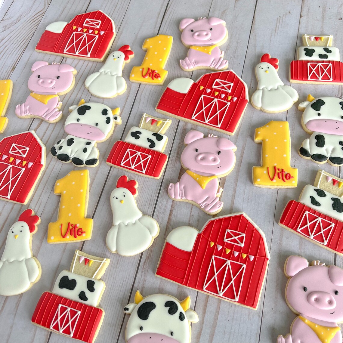 Farm Birthday Cookies Individually Wrapped Farm Party - Etsy