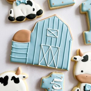 Farm Birthday Cookies | Individually Wrapped Farm Party Cookies | Blue ...