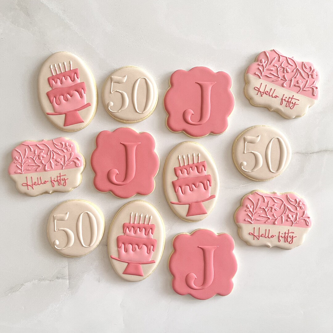 Birthday Cookies | 50th Birthday Party Cookies - Etsy