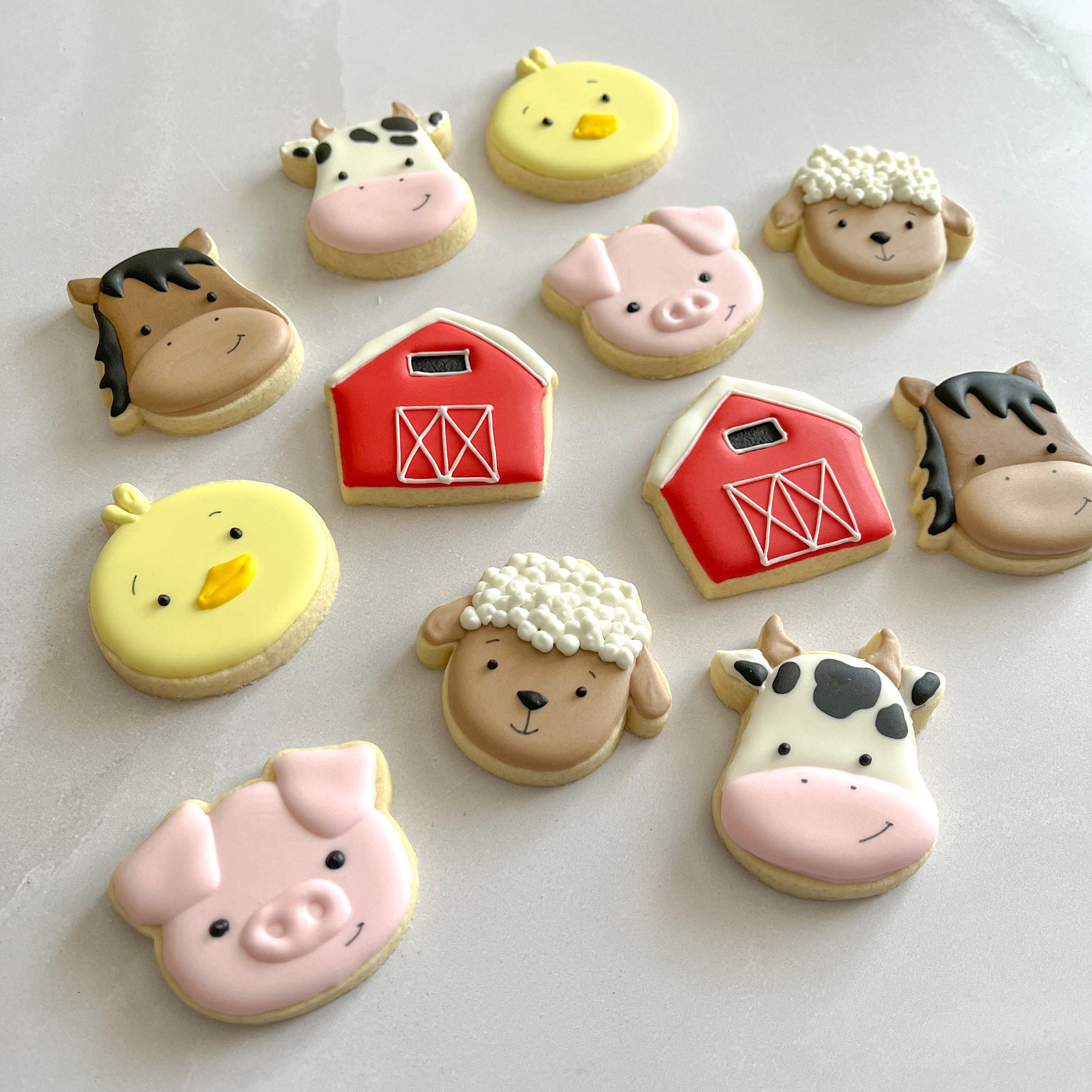 24 MINI Farm Birthday Cookies | Individually Wrapped Farm Party Cookies ...