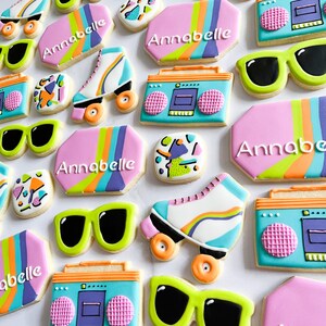 80s Birthday Cookies | Roller Skates Party Cookies - Etsy