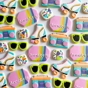 80s Birthday Cookies | Roller Skates Party Cookies - Etsy