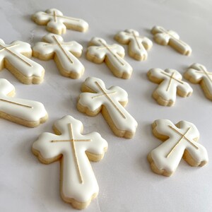 24 MINI Cross Cookies | Baptism Cookies | First Communion Cookies ...