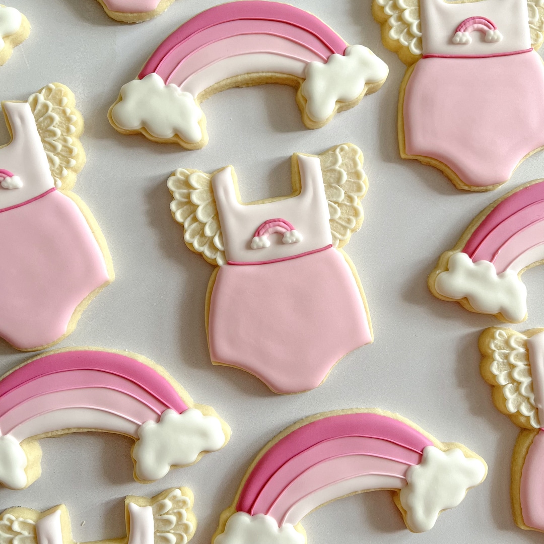 Pink Rainbow Baby Shower Cookies - Etsy