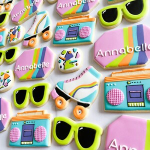 80s Birthday Cookies | Roller Skates Party Cookies - Etsy