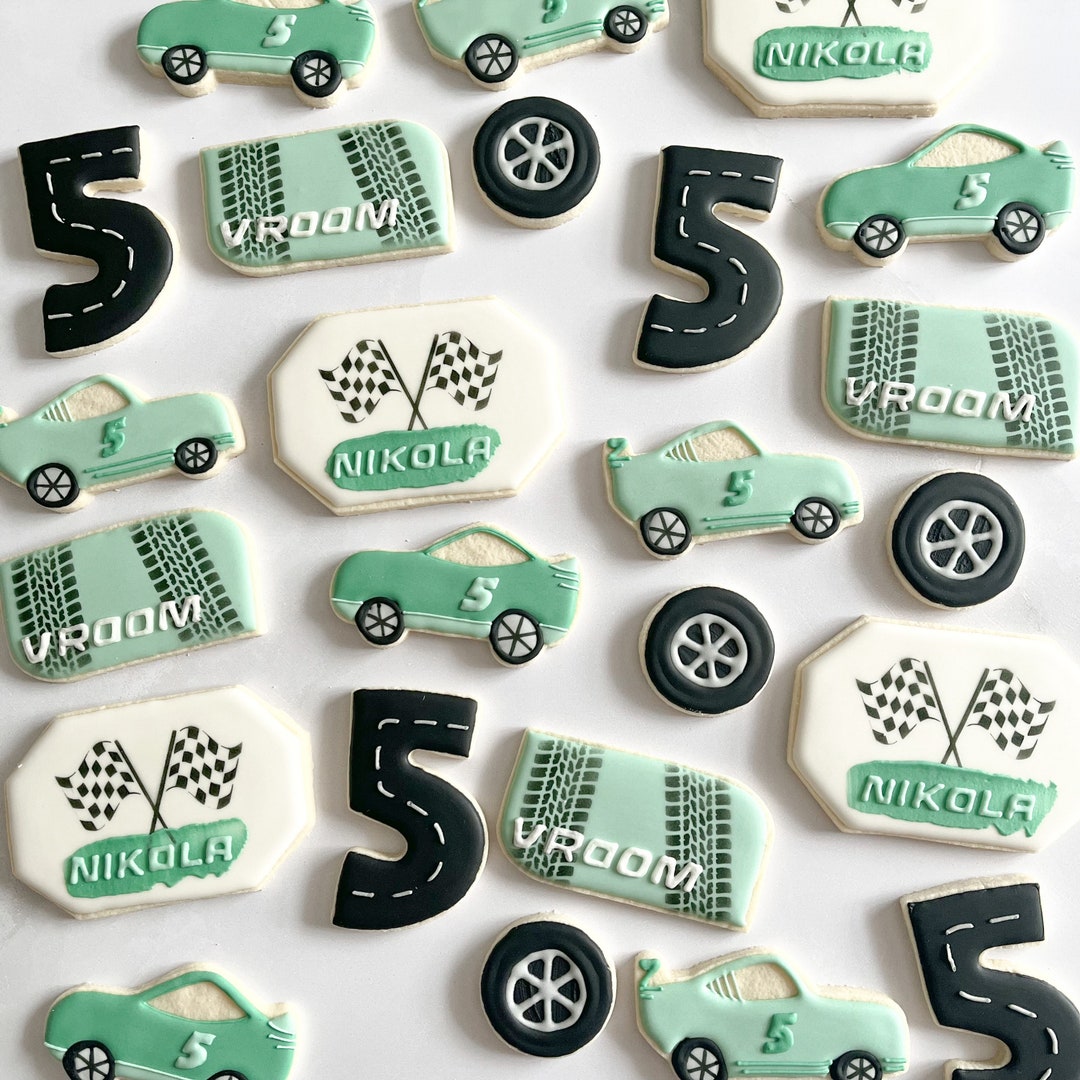 Race Cars Birthday Cookies | Race Cars Party Favors - Etsy