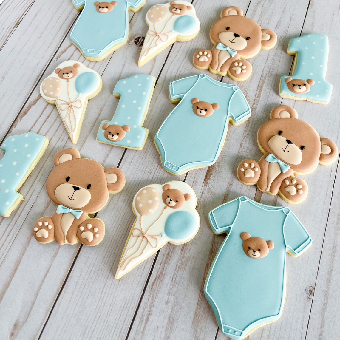 Beary Cute Birthday Cookies Bear Birthday Party Favors - Etsy
