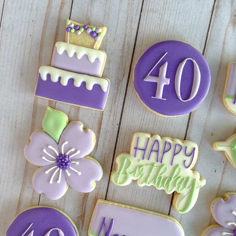 Birthday Cookies 40th Birthday Party Cookies - Etsy