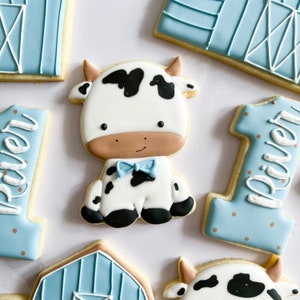 Farm Birthday Cookies | Individually Wrapped Farm Party Cookies | Blue ...