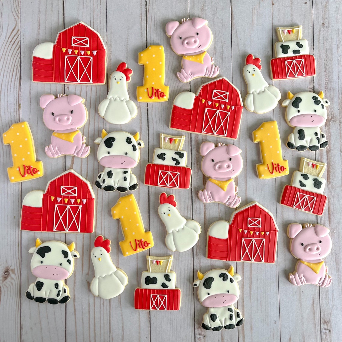 Farm Birthday Cookies Individually Wrapped Farm Party - Etsy