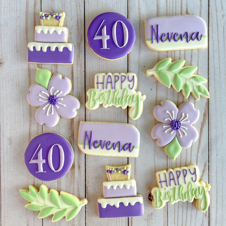 Birthday Cookies | 40th Birthday Party Cookies - Etsy