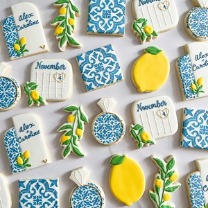 Lemon Themed Engagement Party Cookies | Individually Wrapped Positano ...
