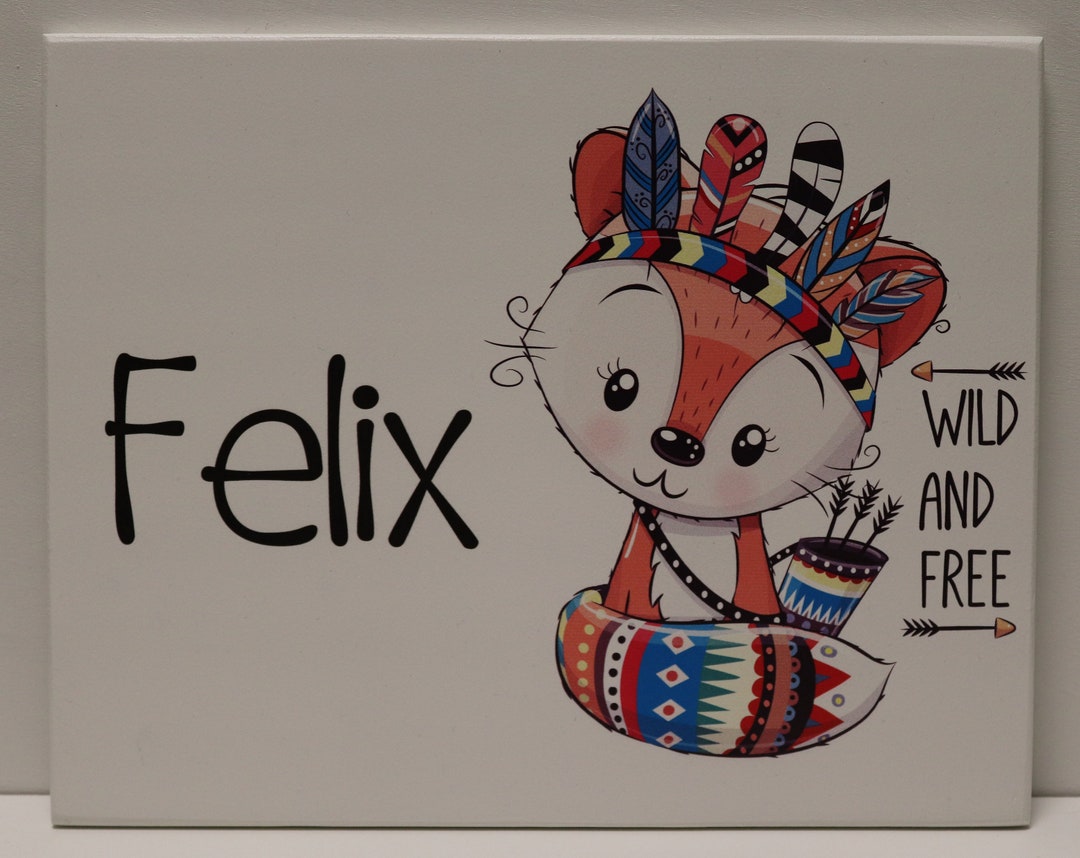 Door Sign Name Plate Children's Room Fuchs Personalized - Etsy
