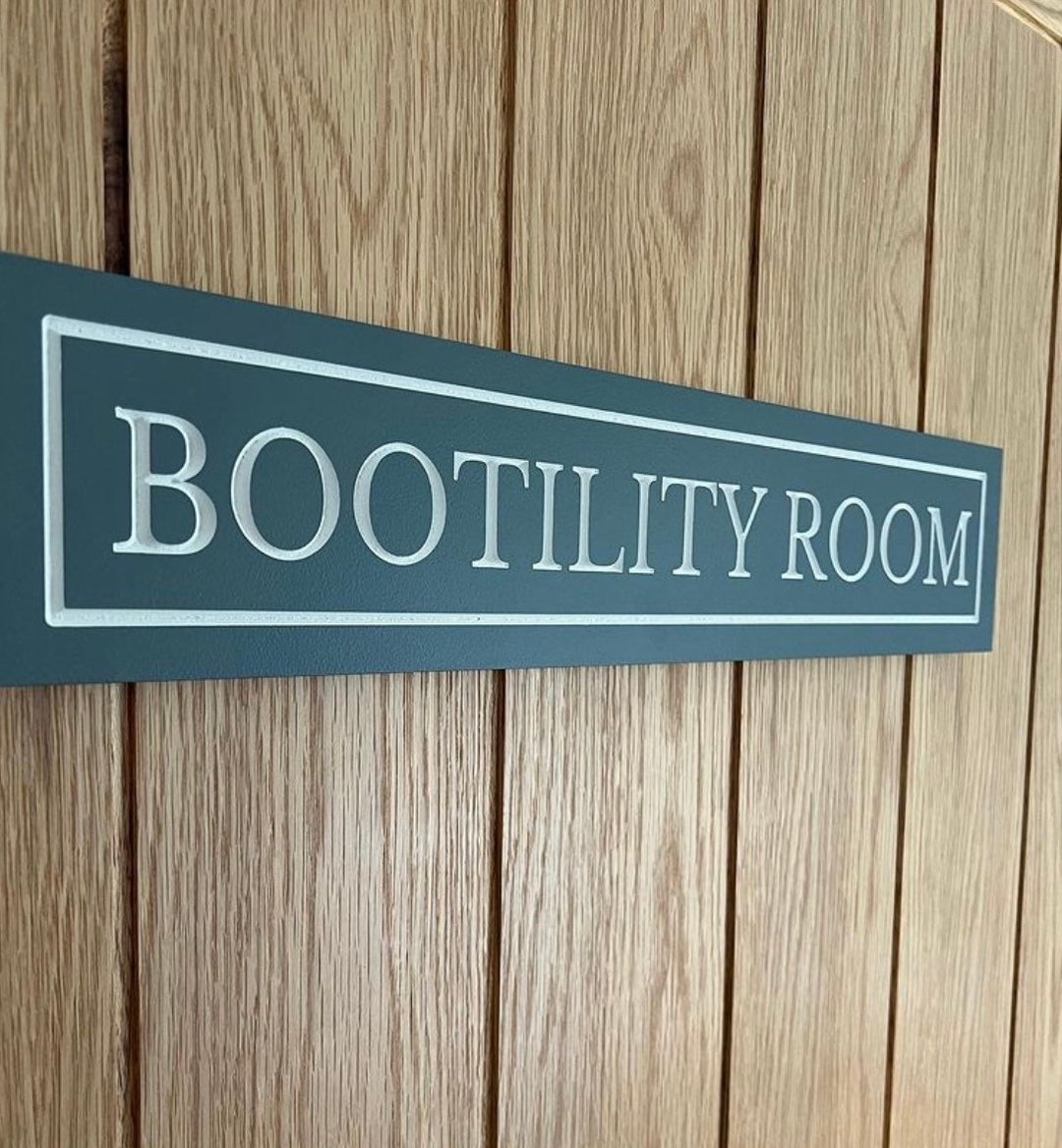 Bootility Room Sign, Farrow & Ball, Wall Sign, Door Sign, Shelf Sitter ...