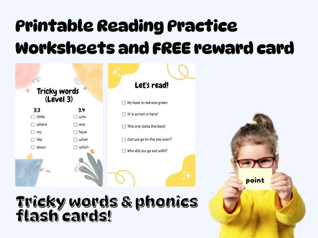 Tricky Words & Phonics Flashcards Bundle for Kindergarten Kids ...