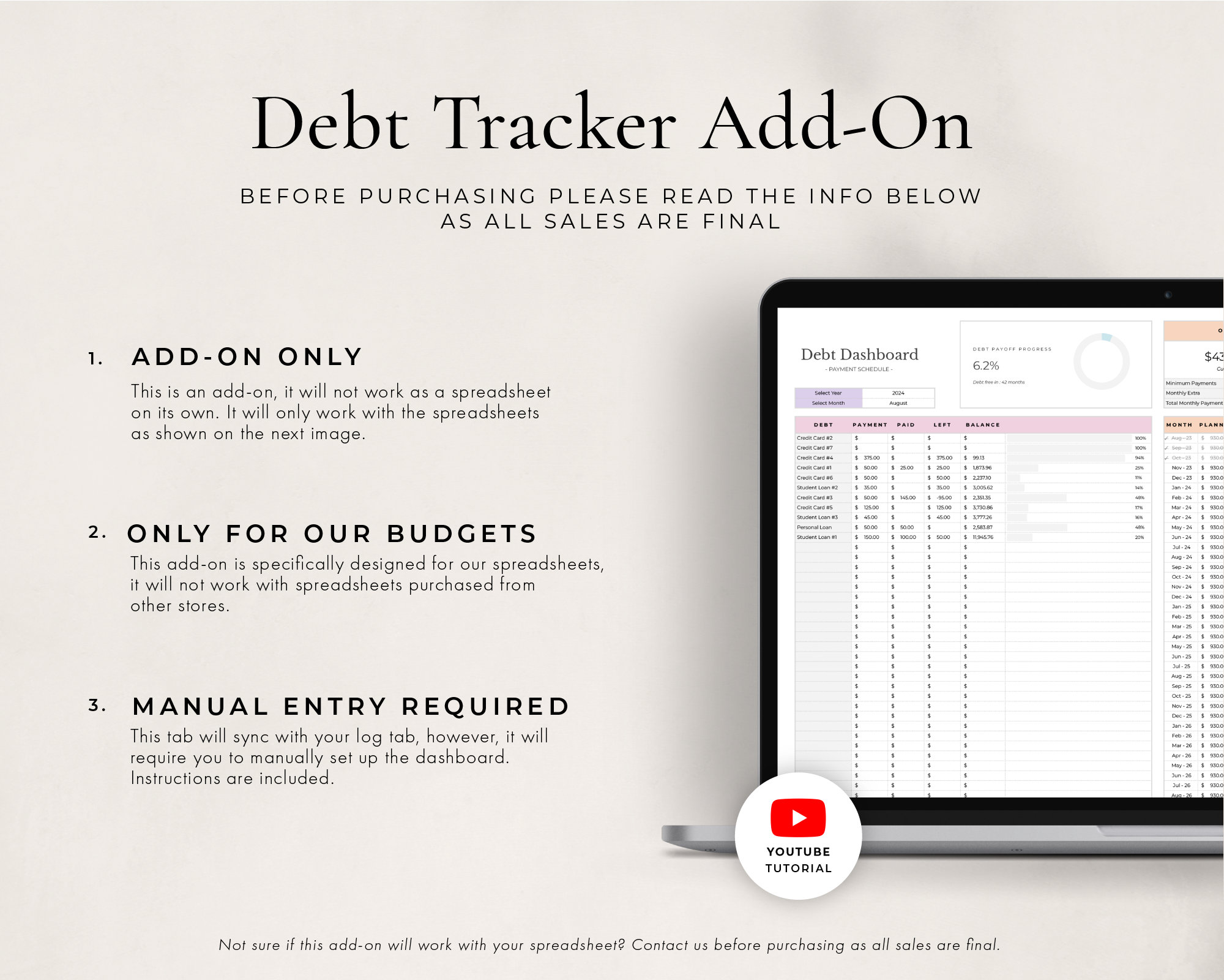 ADD-ON: Debt Snowball and Debt Avalanche Add-on for Our Monthly Budget ...