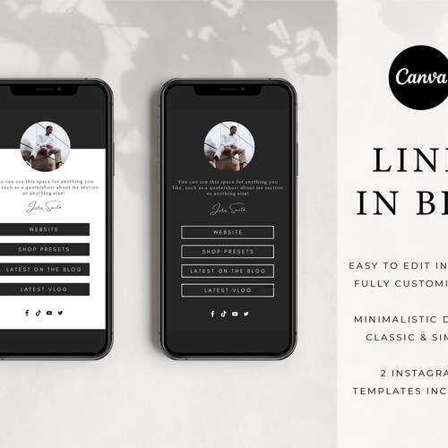 Link in Bio Template Canva. Linktree Canva Template. Instagram - Etsy