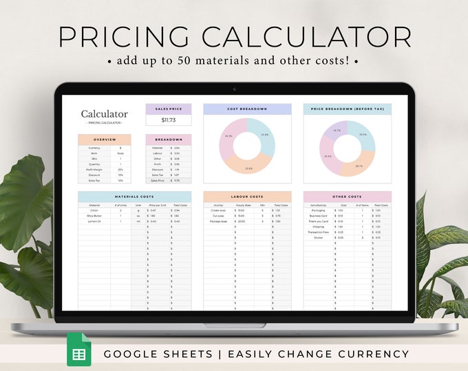 Small Business Pricing Calculator Template, Business Binder Printable ...