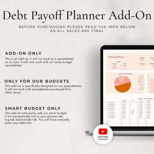 ADD-ON: Debt Payoff Tracker Add on for Our Smart Budget Spreadsheet - Etsy