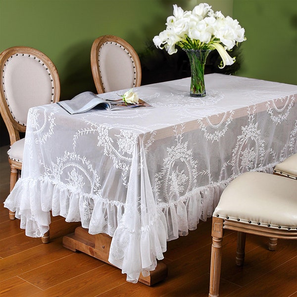 French Lace Rectangular Tablecloth - Etsy