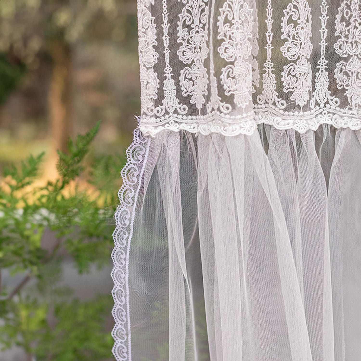 French Style Floral Lace Sheer Curtain: Embroidered Voile Drapes - Etsy