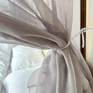 Linen Texture Sheer Canopy for Four-poster Bed - Romantic and Elegant ...
