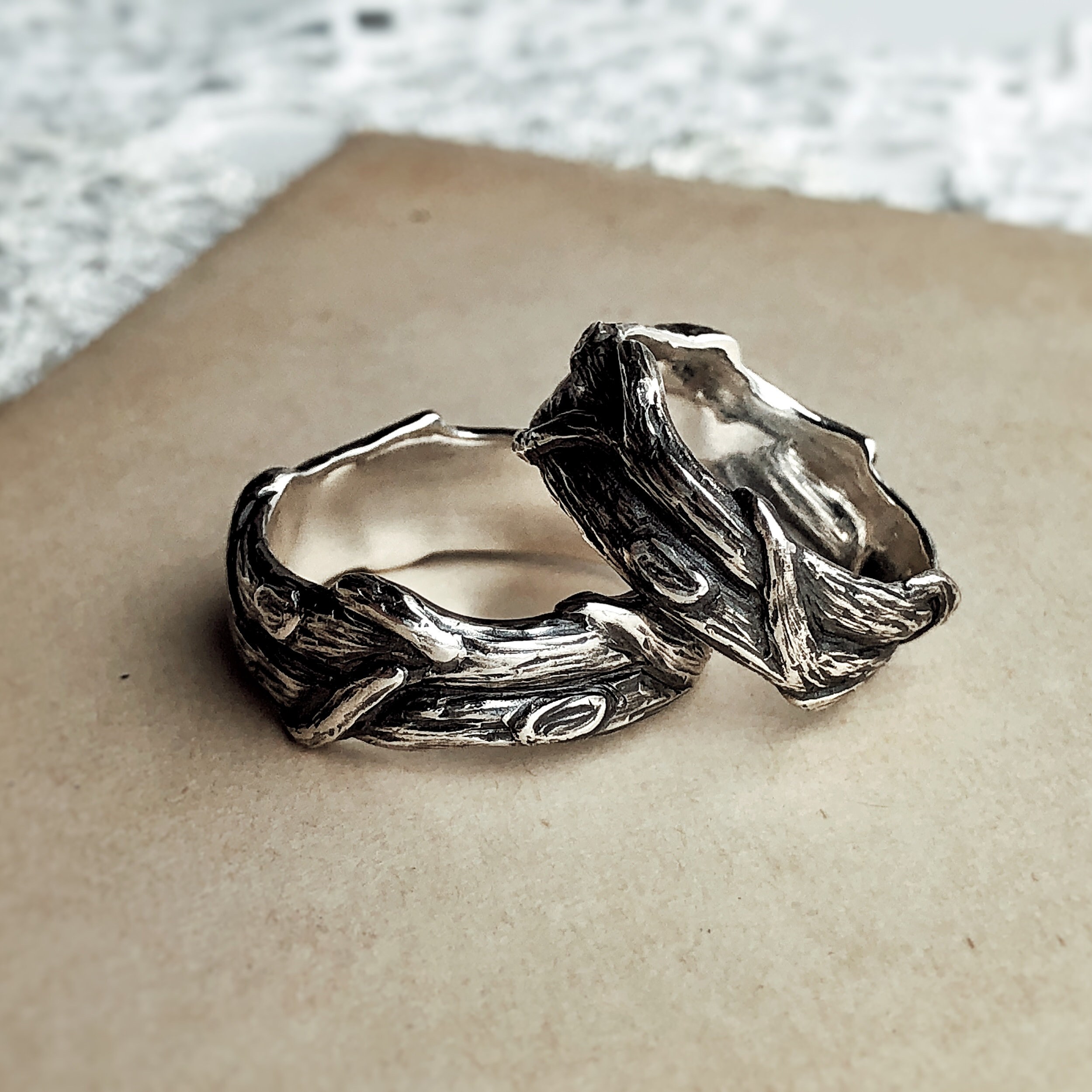 Intertwined Trees Ring Witch Aesthetic, Alternative Wedding Rings ...