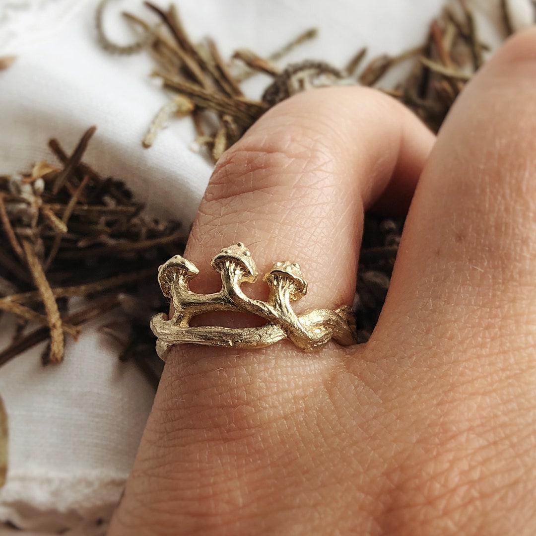 Mushrooms and Branches Ring MADE TO ORDER Hand Crafted - Etsy