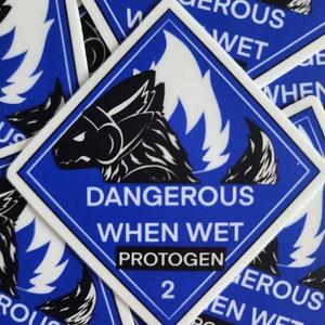 Dangerous When Wet Protogen Hazmat Sign Sticker - Etsy