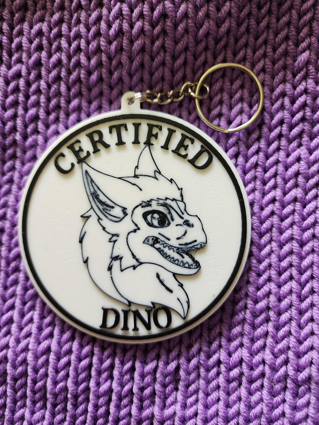 3.5 Inch "certified Dino" Keychain / Furry Keychain / Fursona Keychain ...
