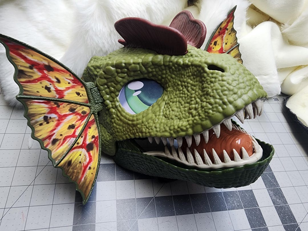 Sublimated Follow-me Dilophosarus Dino Mask and Dinosaur Eye Mesh for ...
