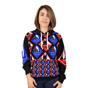 Protogen Caution Warning Sign Designs All Over Pullover Hoodie AOP ...