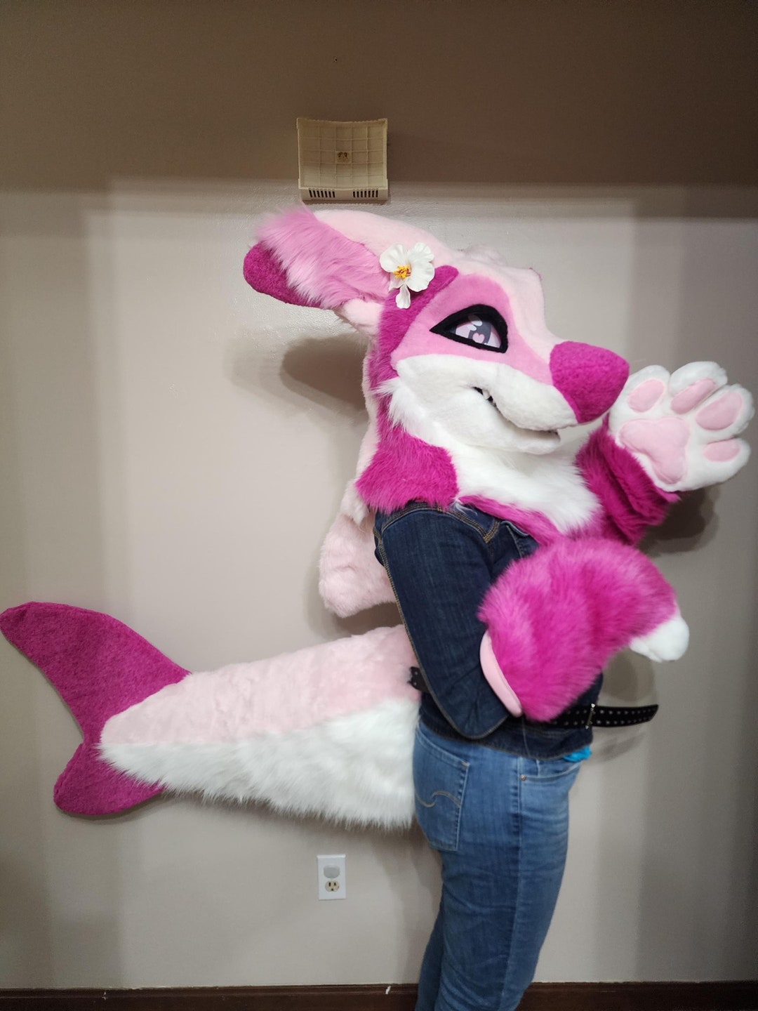 Candi the Manokit Partial Fursuit head, Half Sleeve Puffy Hand Paws ...
