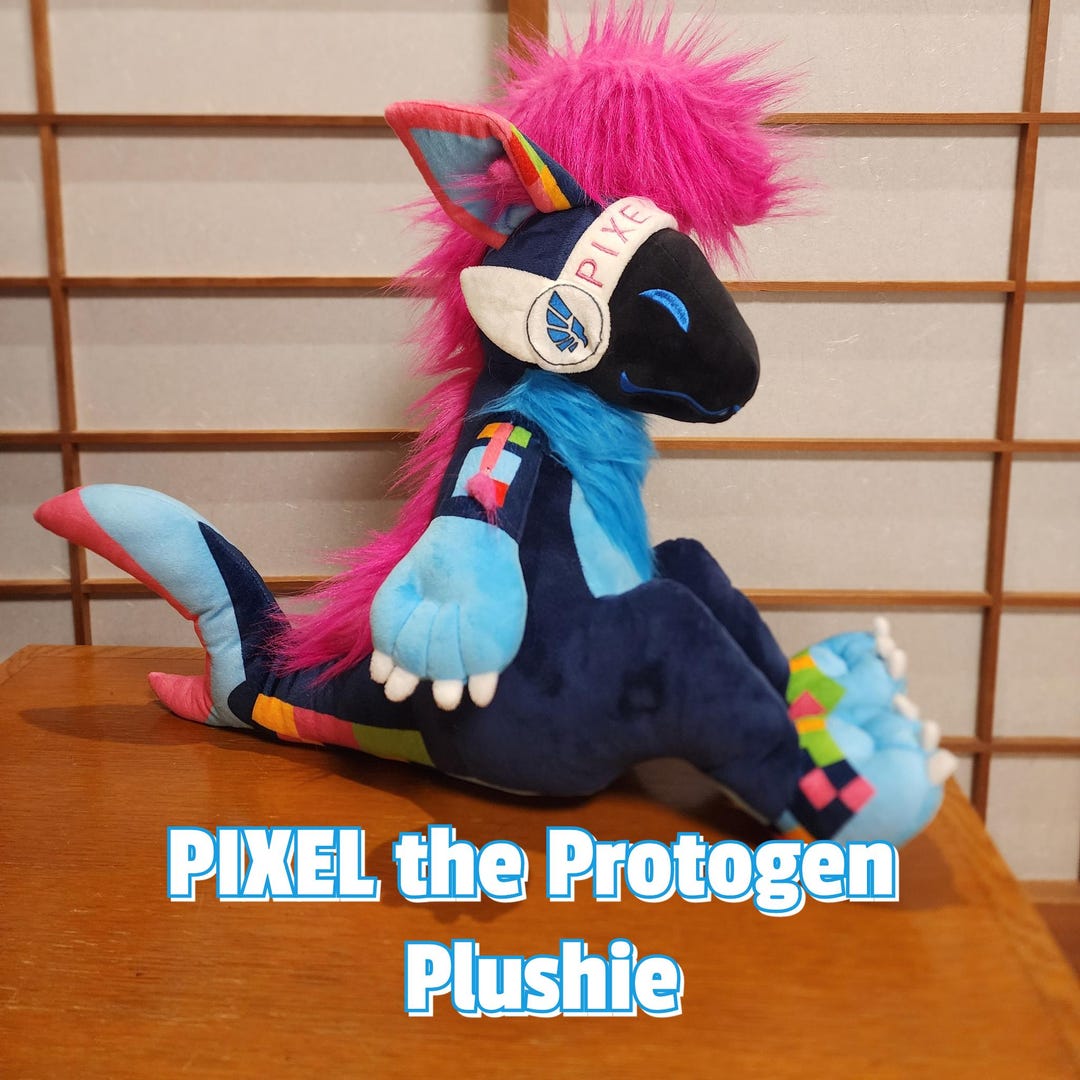 PIXEL the Protogen Plushie Stuffed Fursona Animal Furry Doll - Etsy