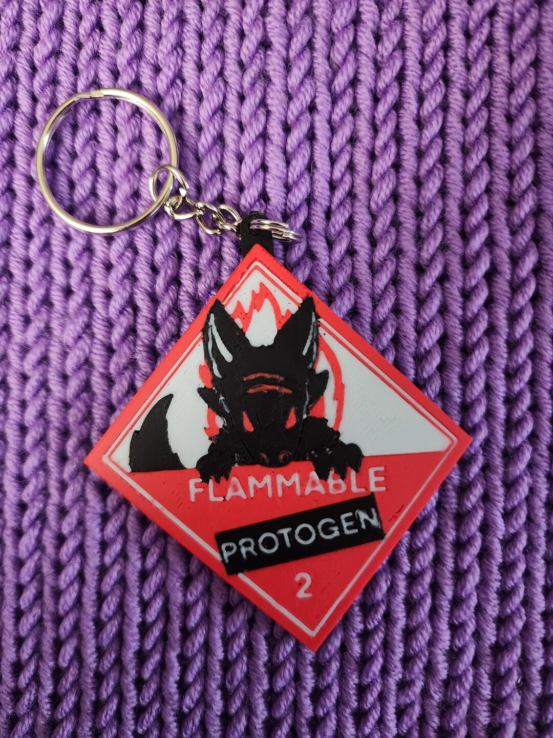 3 Inch Flammable Protogen Hazmat Sign Fursona Keychain (3D Printed) - Etsy