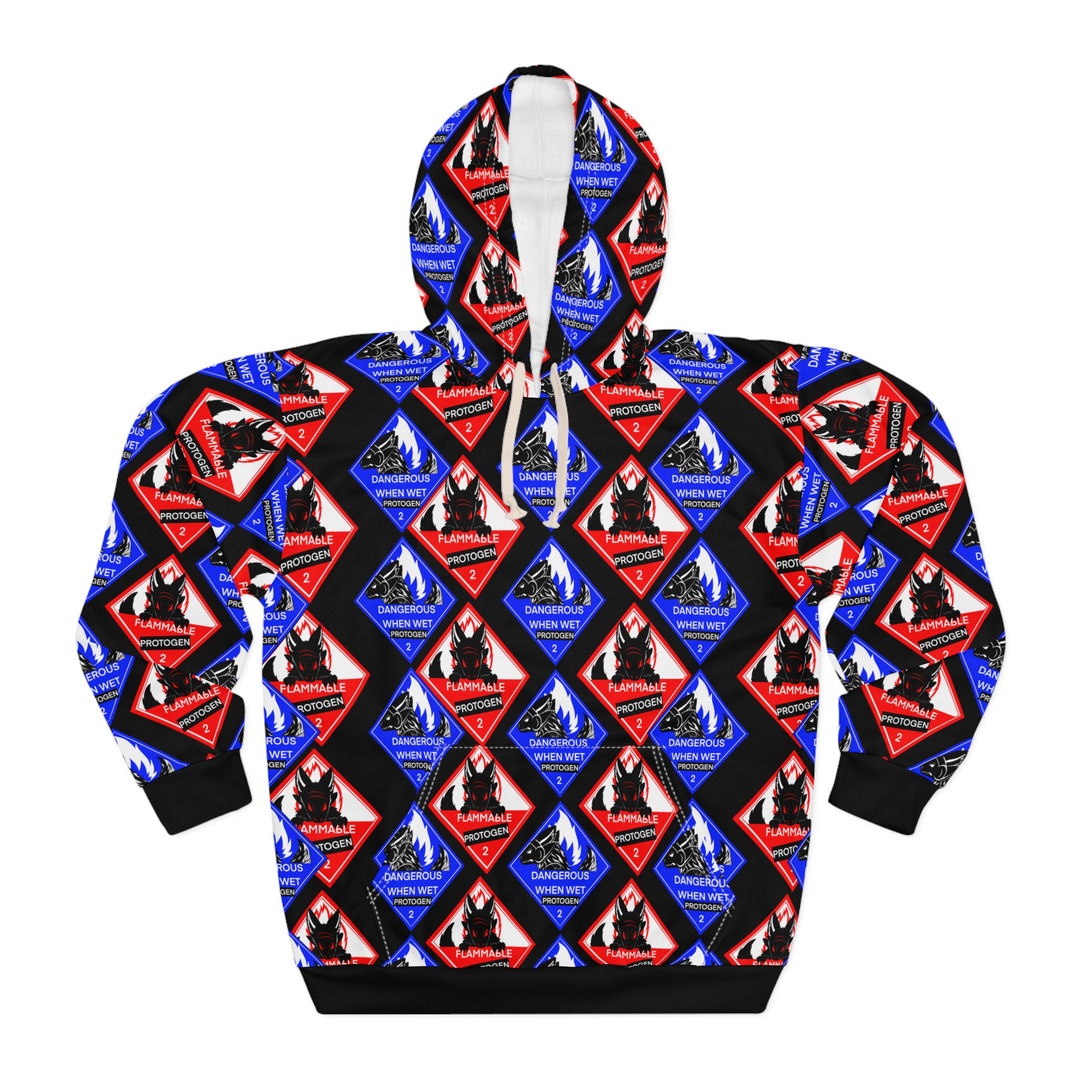 Protogen Caution Warning Sign Designs All Over Pullover Hoodie (AOP ...