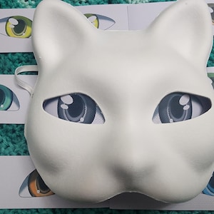 Sublimated Follow-me Round Cat Mask Eye Mesh for Fursuits (mesh Only ...